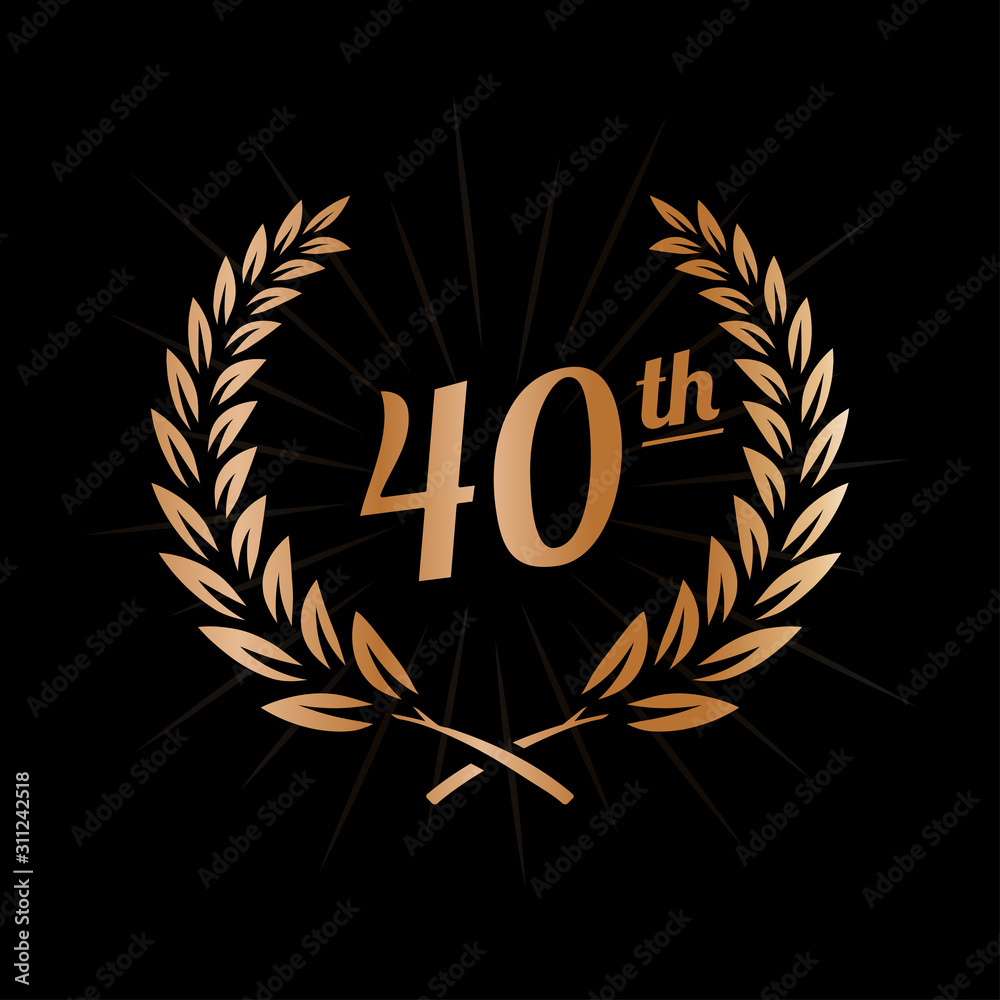 Vetor de 40 years anniversary design template. Fortieth anniversary ...