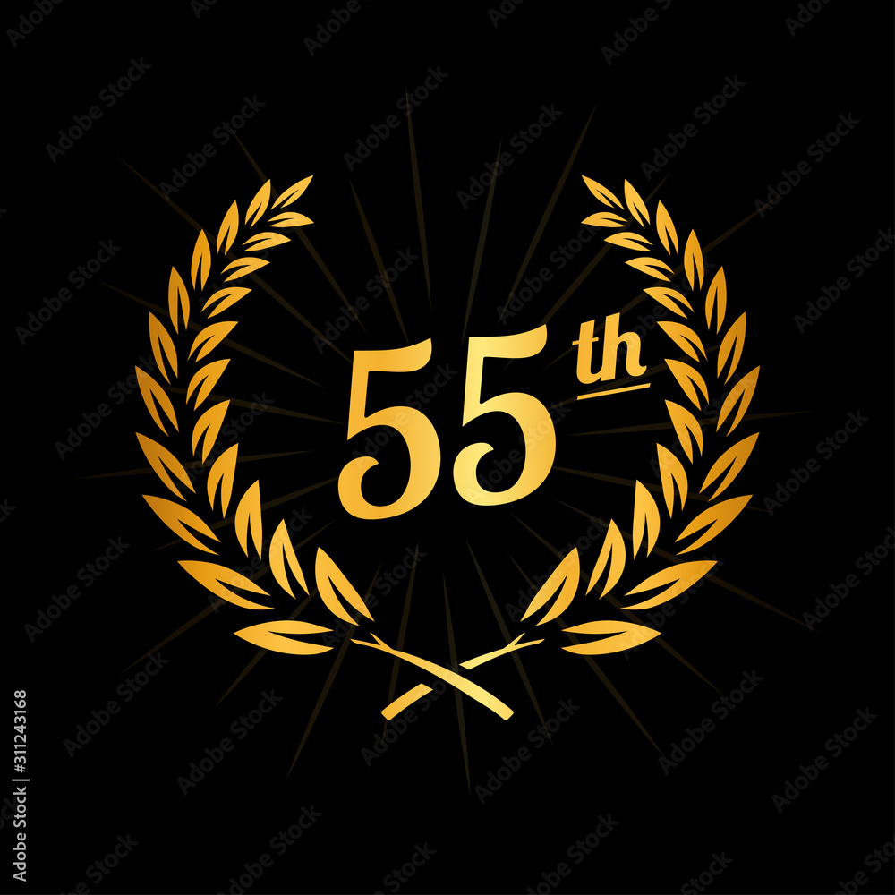 55 years anniversary design template. Fifty fifth anniversary ...