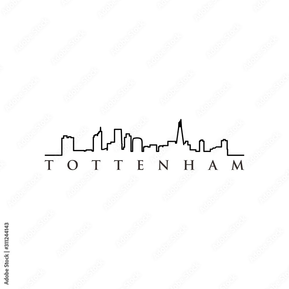 Tottenham skyline silhouette design logo vector art Stock Vector ...