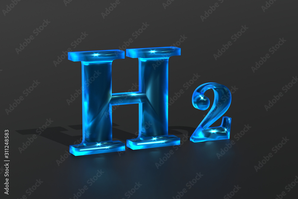 H2 - Wasserstoff - hydrogen - 3D Symbol Иллюстрация Stock | Adobe Stock