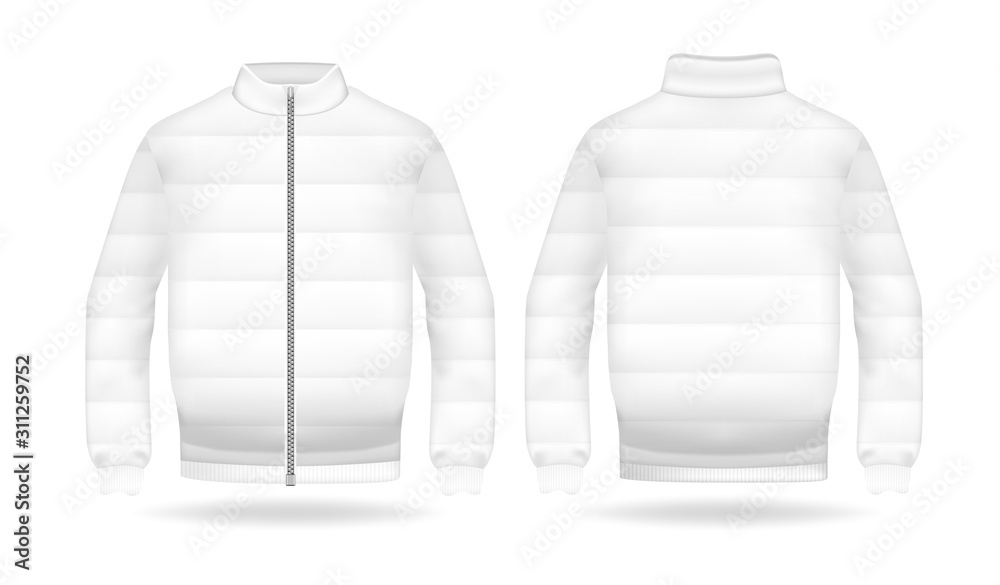 Realistic mockup of jacket or puffer coat. Men's and women's Jacket ...