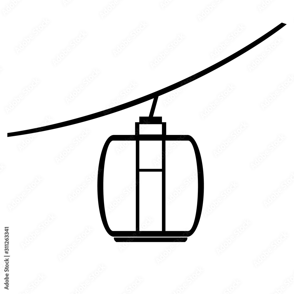 Simple cable car symbol in black and white - Eps10 vector graphics and ...