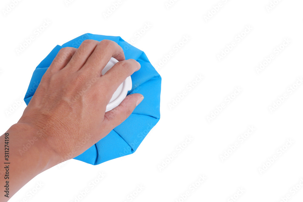 People compress ice bag to Various areas of the body that are swollen ...