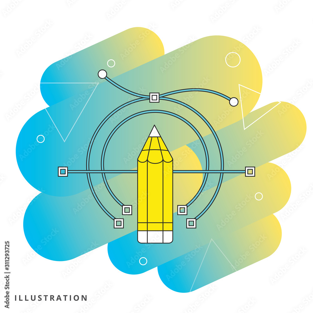 Pen tool. Vector computer graphics. The curve control points. Stock ...
