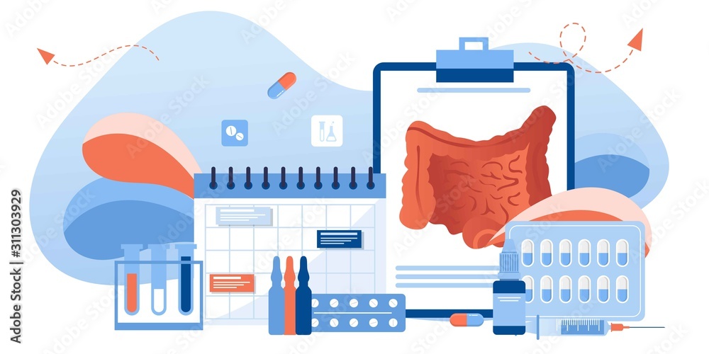 Digestive system health. Treat dysbiosis, harmful bacteria, intestine ...