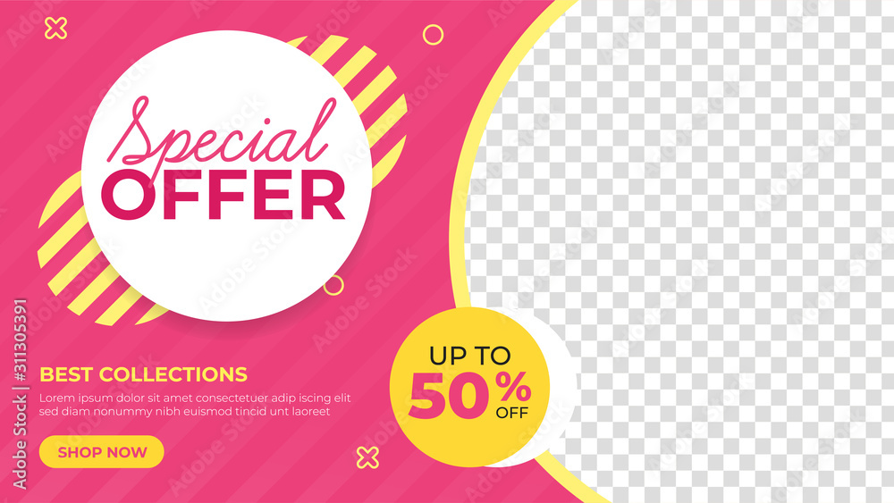 Special offer banner template. Promotion sale banner for website, flyer ...