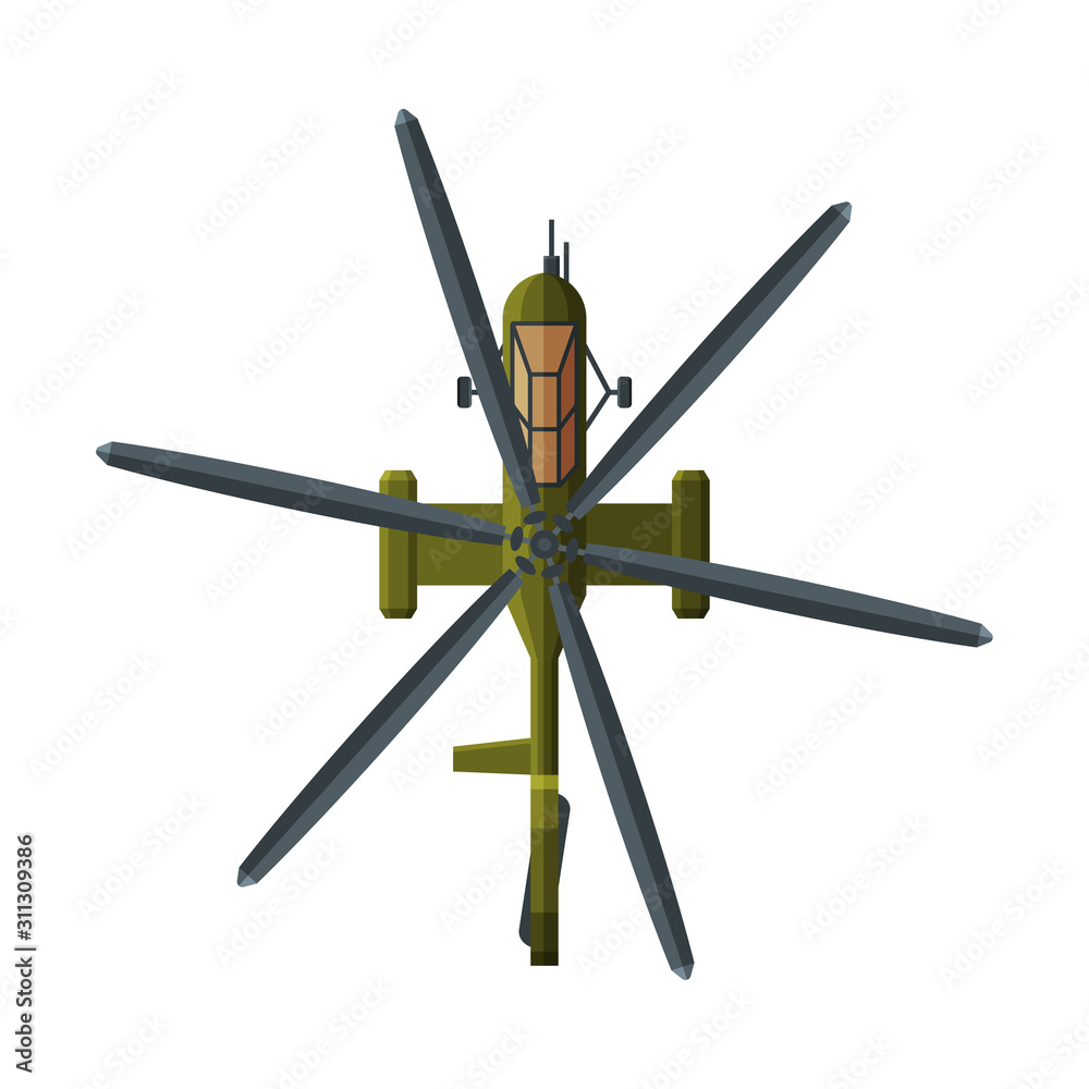 Flying Combat Helicopter, View from Above, Military Air Transport ...