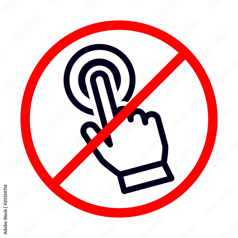hand pointer or cursor mouse do not clicking linear icon. symbol in ...