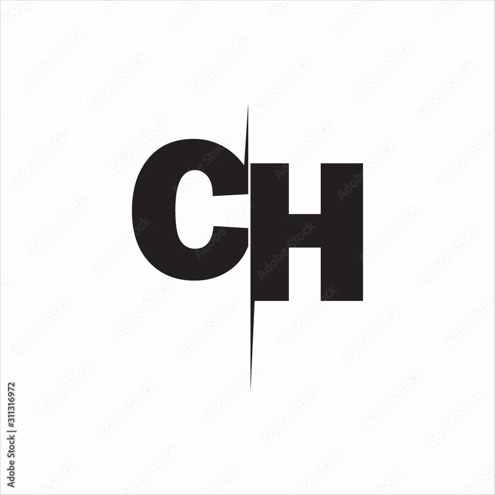 CH Logo Letters white background Stock Vector | Adobe Stock
