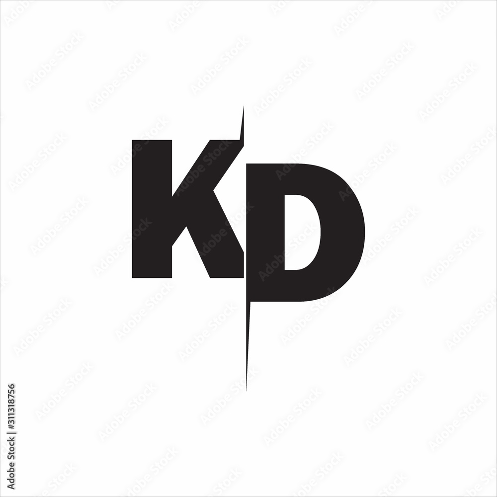 KD Logo Letters white background Stock Vector | Adobe Stock