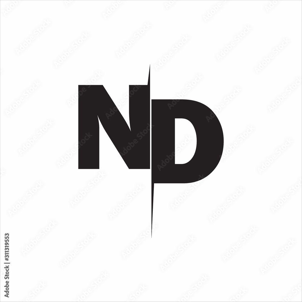 ND Logo Letters white background Stock Vector | Adobe Stock