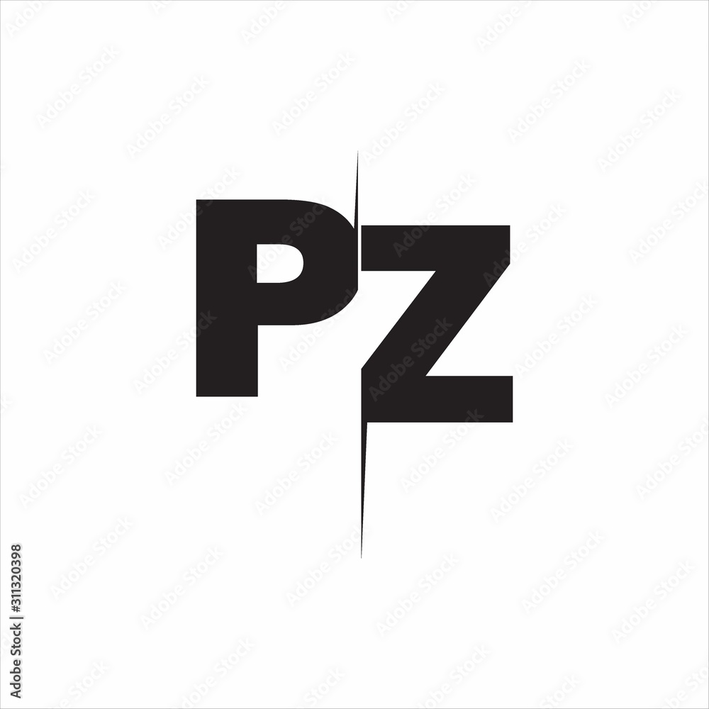 PZ Logo Letters white background Stock Vector | Adobe Stock