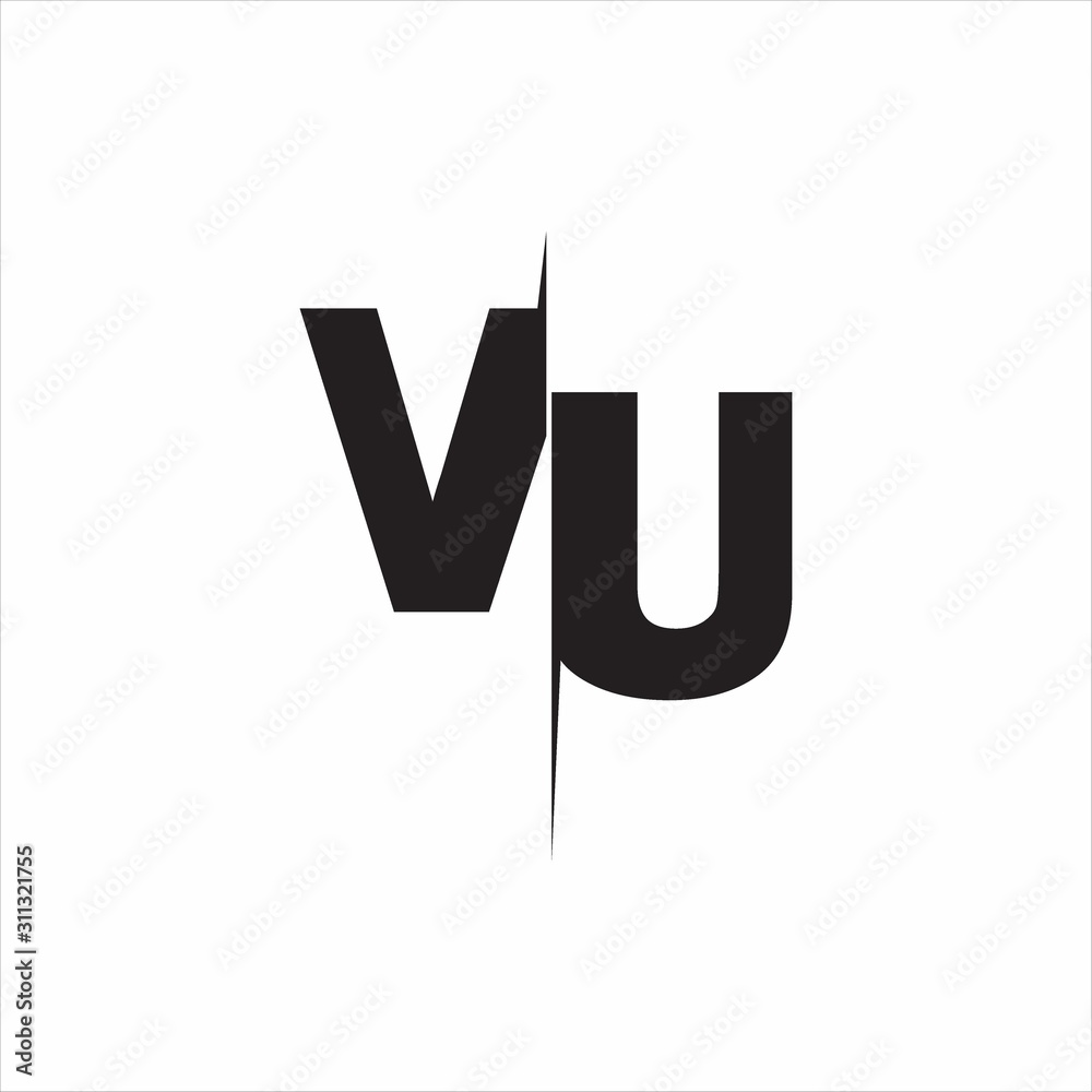 VU Logo Letters white background Stock Vector | Adobe Stock