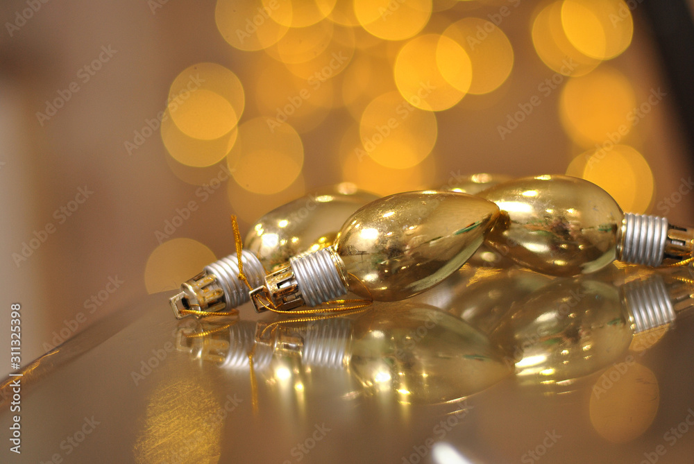 Yellow Christmas Light Bulb