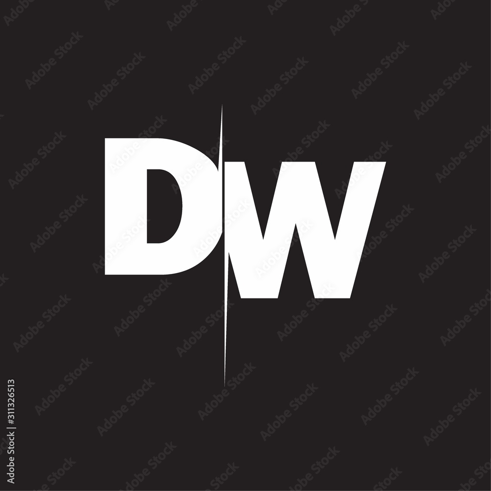 DW Logo Letters black background Stock Vector | Adobe Stock
