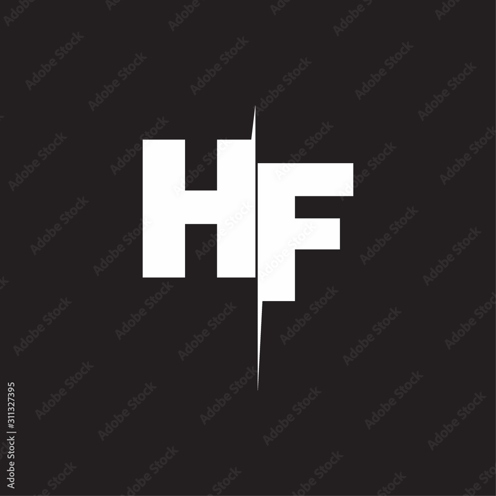 HF Logo Letters black background Stock Vector | Adobe Stock