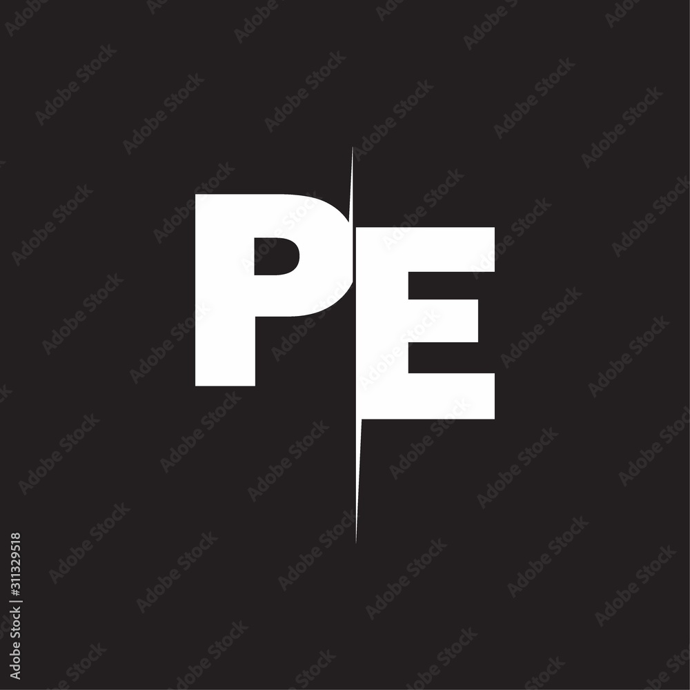 PE Logo Letters black background Stock Vector | Adobe Stock