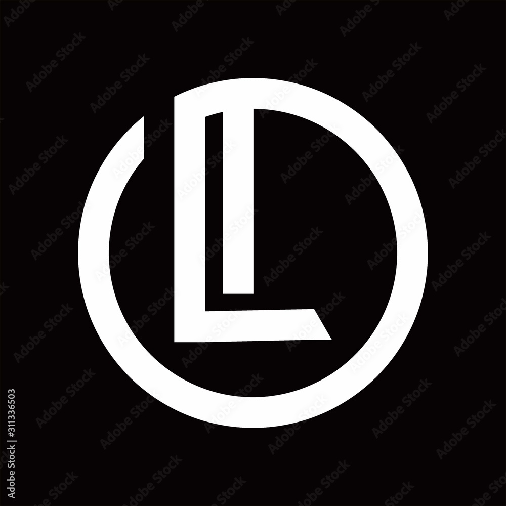 L logo with circle line design template Stock Vector | Adobe Stock