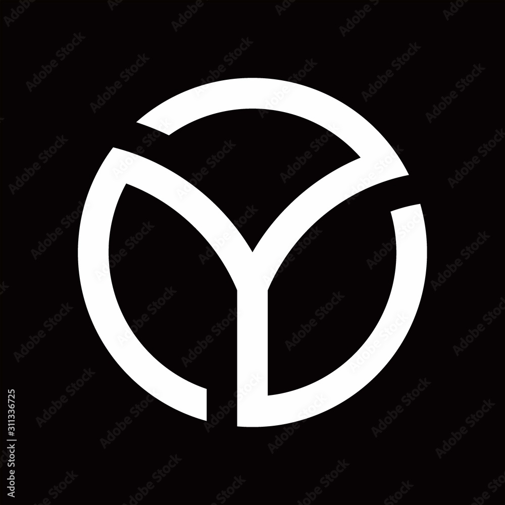 Y logo with circle line design template Stock Vector | Adobe Stock