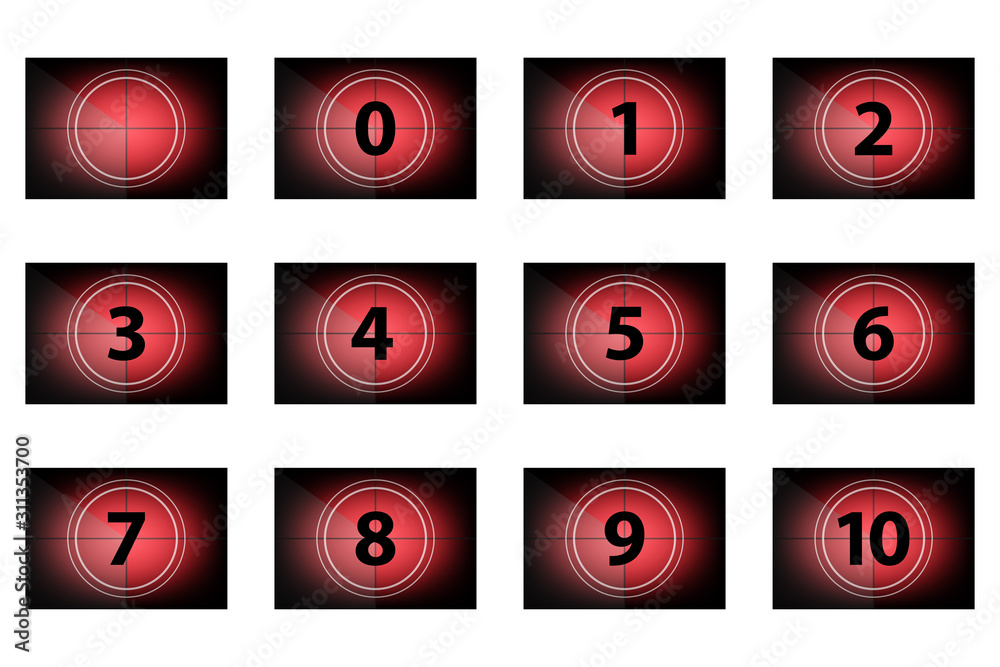 Set of countdown numbers Stock Photo | Adobe Stock