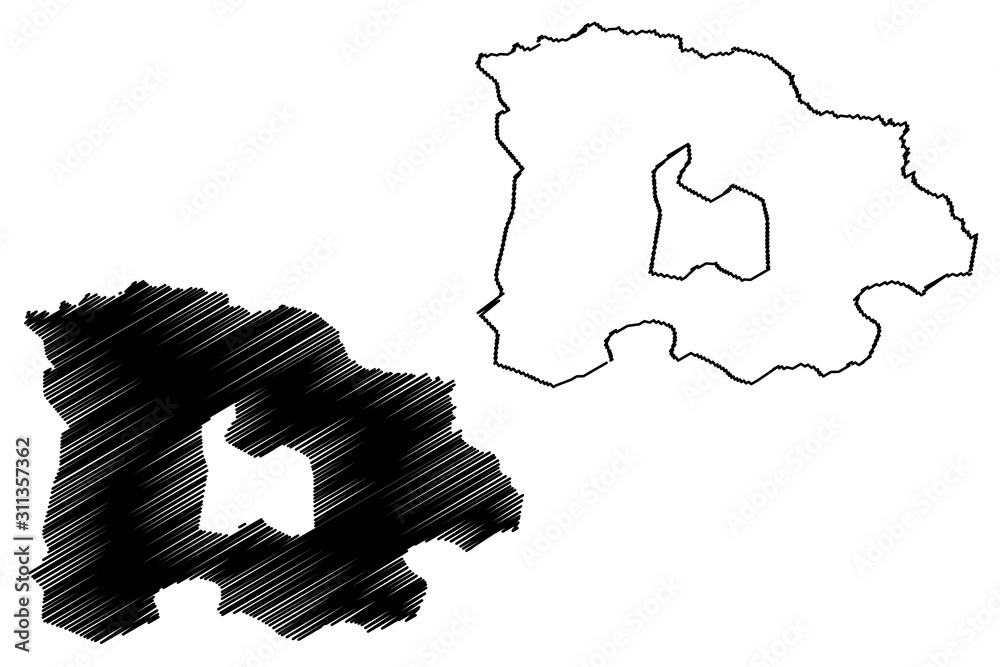 Selenge Province (aimags, Provinces of Mongolia) map vector ...