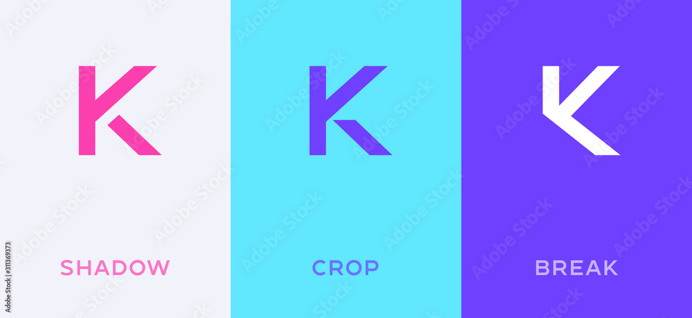 Set of letter K minimal logo icon design template elements Stock Vector ...