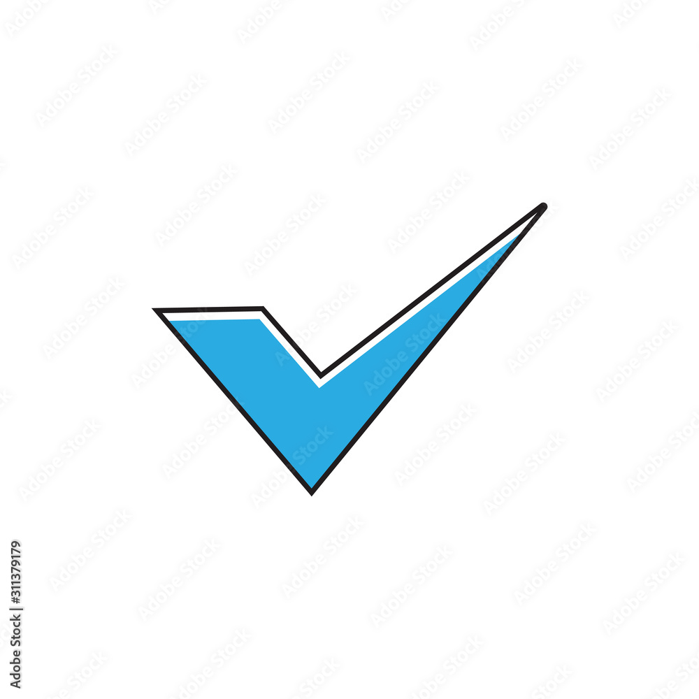 check mark symbol outline clear geometric logo vector Stock Vector ...