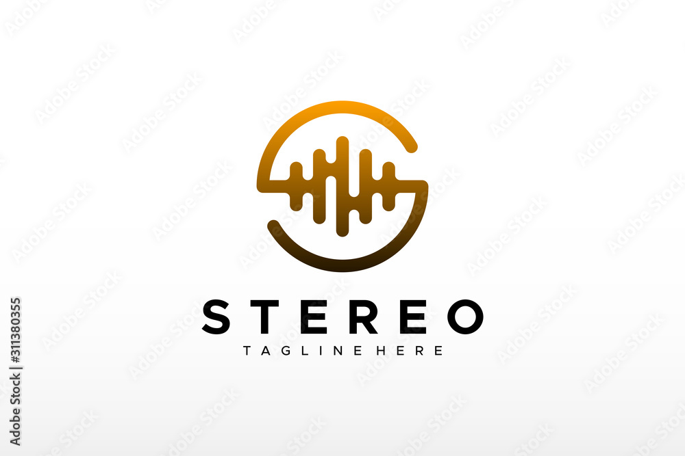 Sound Wave Letter S Logo. Flat Vector Logo Design Template Element ...