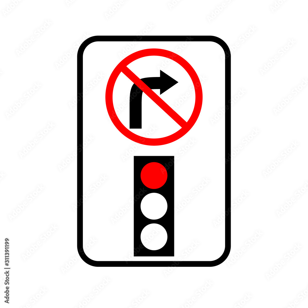 USA Traffic Road Signs No Right Turn On Red Vector Illustration Stock usa-traffic-road-signs-no-right-turn-on-red-vector-illustration-stock