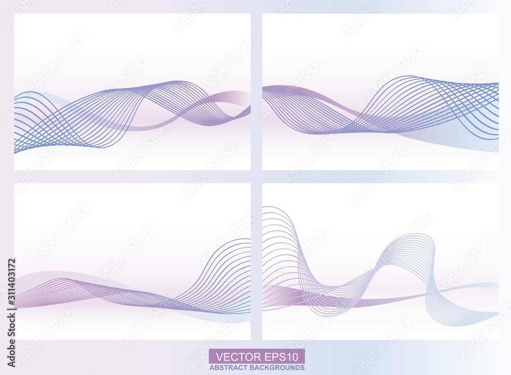 Vector abstract wavy background set. To see the other vector wavy ...