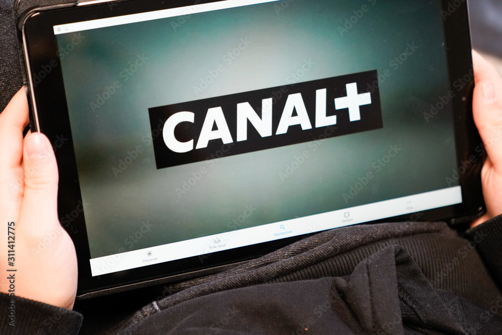 Canal+ Canal Plus + television logo sign screen tablet French premium ...
