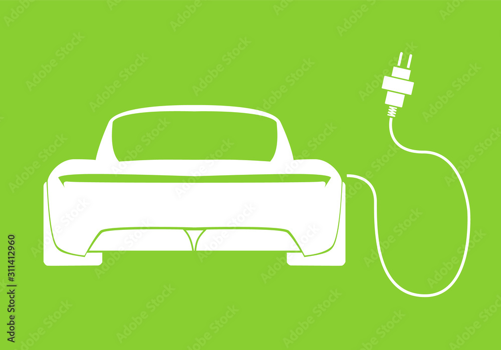 Electric car concept green drive symbol,Electric car icon isolated ...