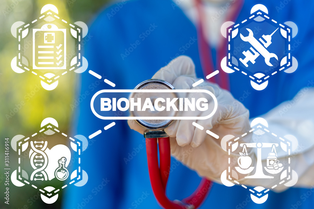 Biohacking Health Concept. Hack Diy Development Biology Laboratory DNA ...