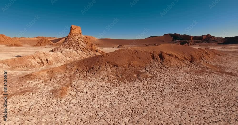 Chile. Aerial view over the amazing landforms of Atacama Desert at ...