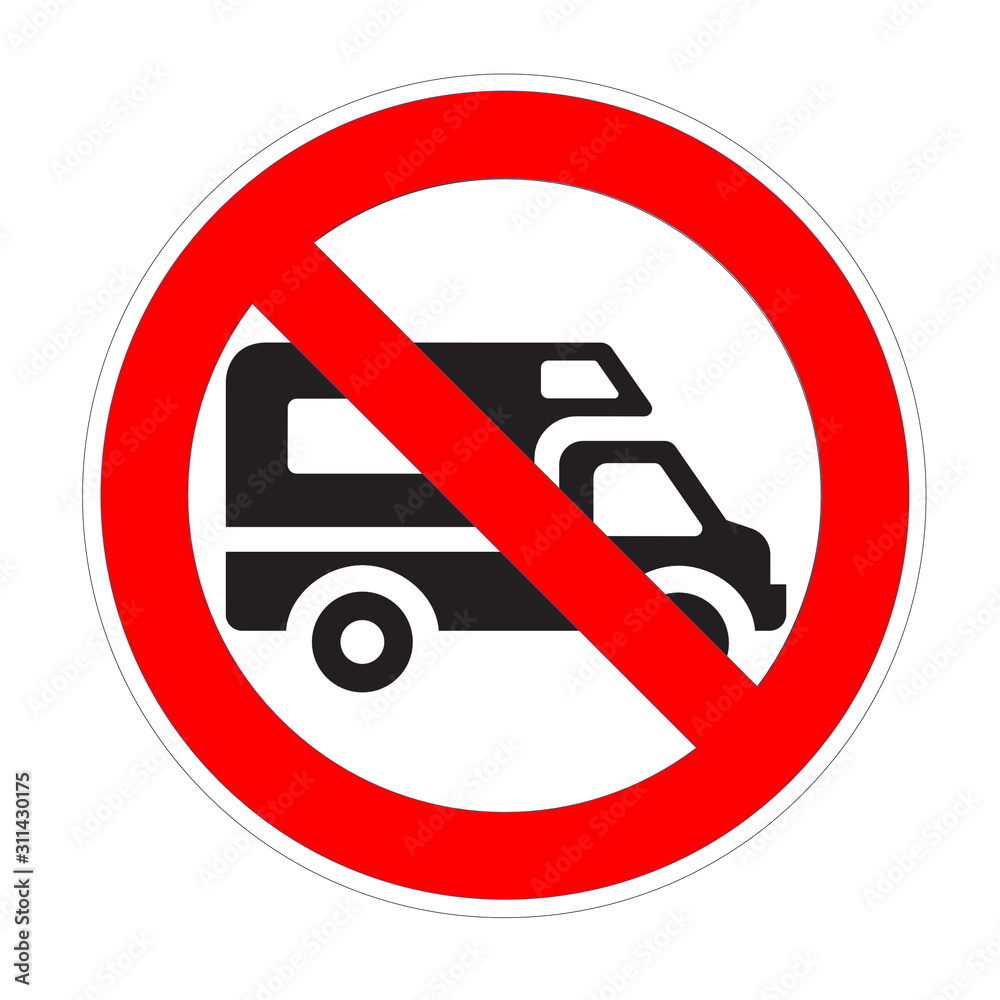 Warning banner no campervan, not allowed recreational vehicule rv ...