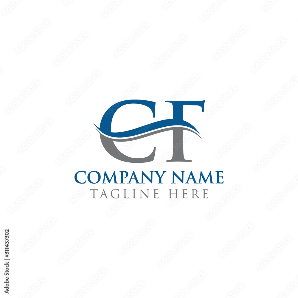 Initial CF Letter Logo With water wave Business Typography Vector ...