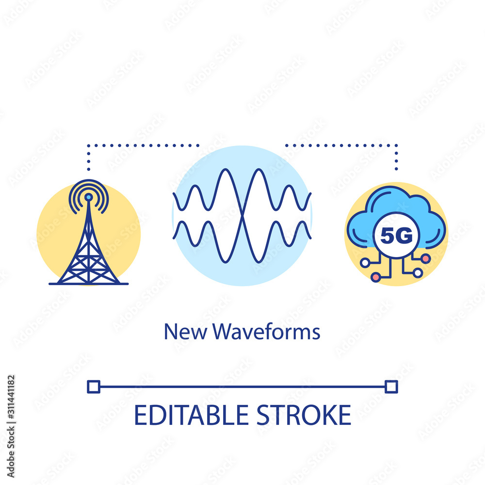 New waveforms concept icon. 5G technologies idea thin line illustration ...