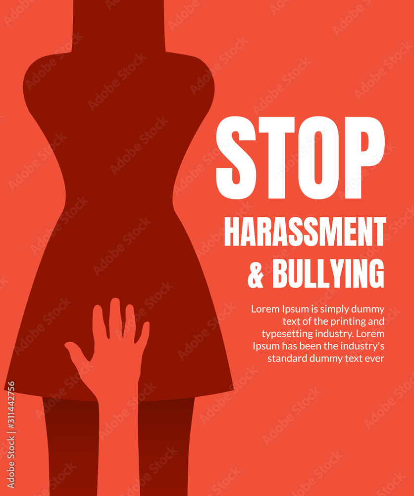 Sexual harassment violence stop poster. Sexual harassment assault woman ...