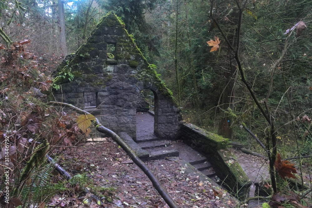Called the Stone House or Witch's House the bathroom building built by ...