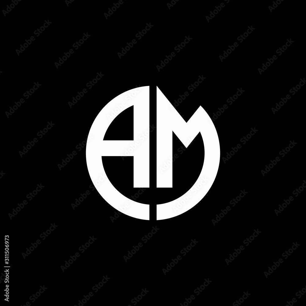 Am Monogram Logo Circle Ribbon Style Design Template - Stock - GamesAgeddon