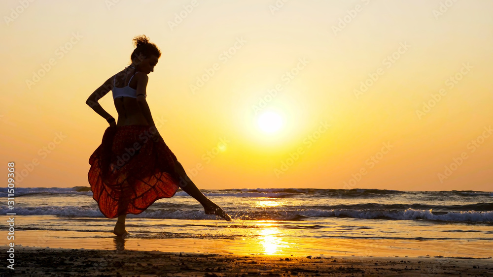 A Girl Dancing In The Sunset