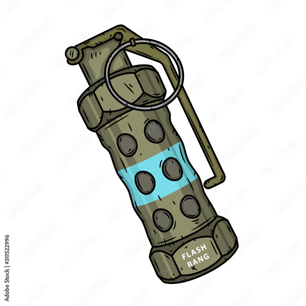 Flash grenade. Vector illustration isolated on white background. Stock ...
