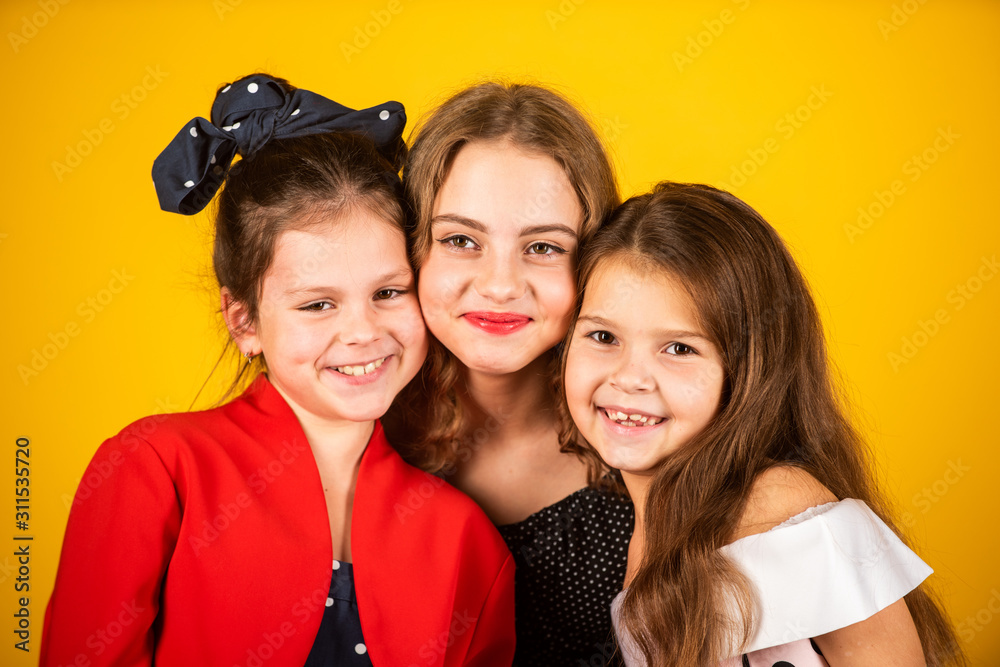 Pretty awesome. Happy little children. Small children with beauty look ...