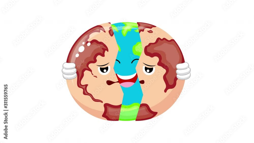 Planet earth before and after. Pollution and beautiful world. Change ...