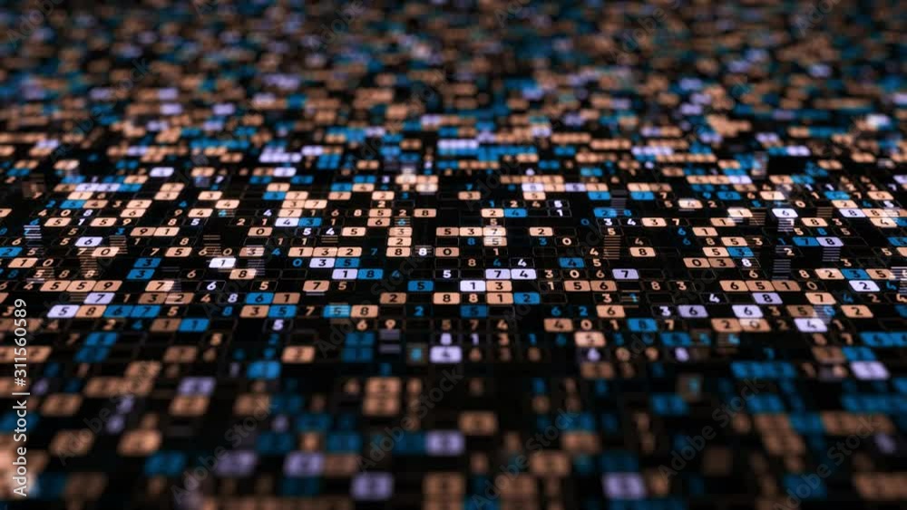 Background from numeric table. Animation. Arbitrarily changing numbers ...