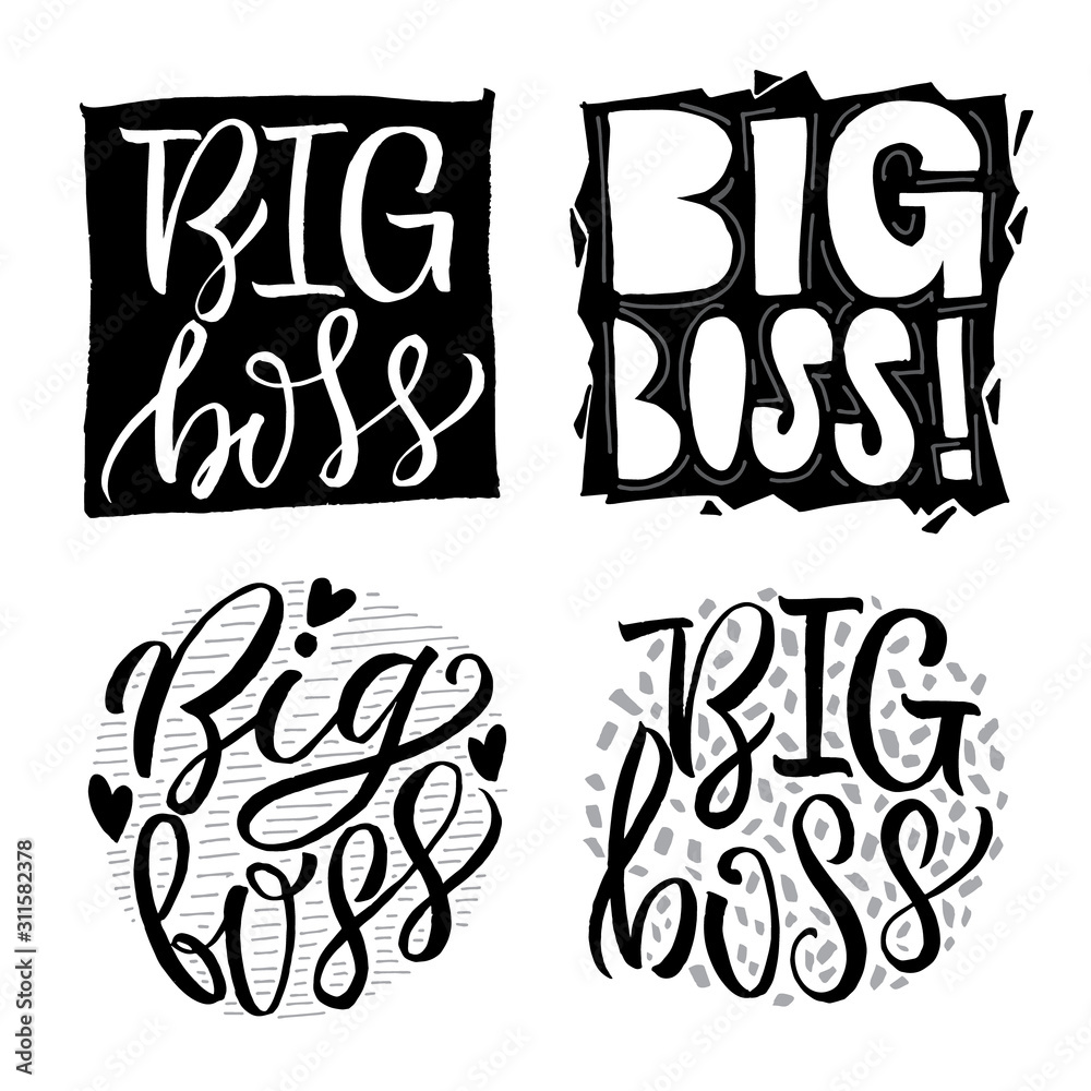 Big boss hand drawn illustration with lettering. Vector illustration ...