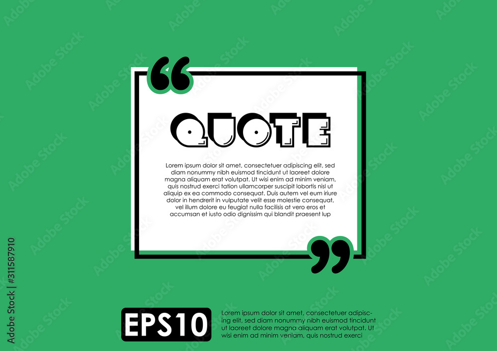 Illustration vector of typography design. Remark quote text box poster ...