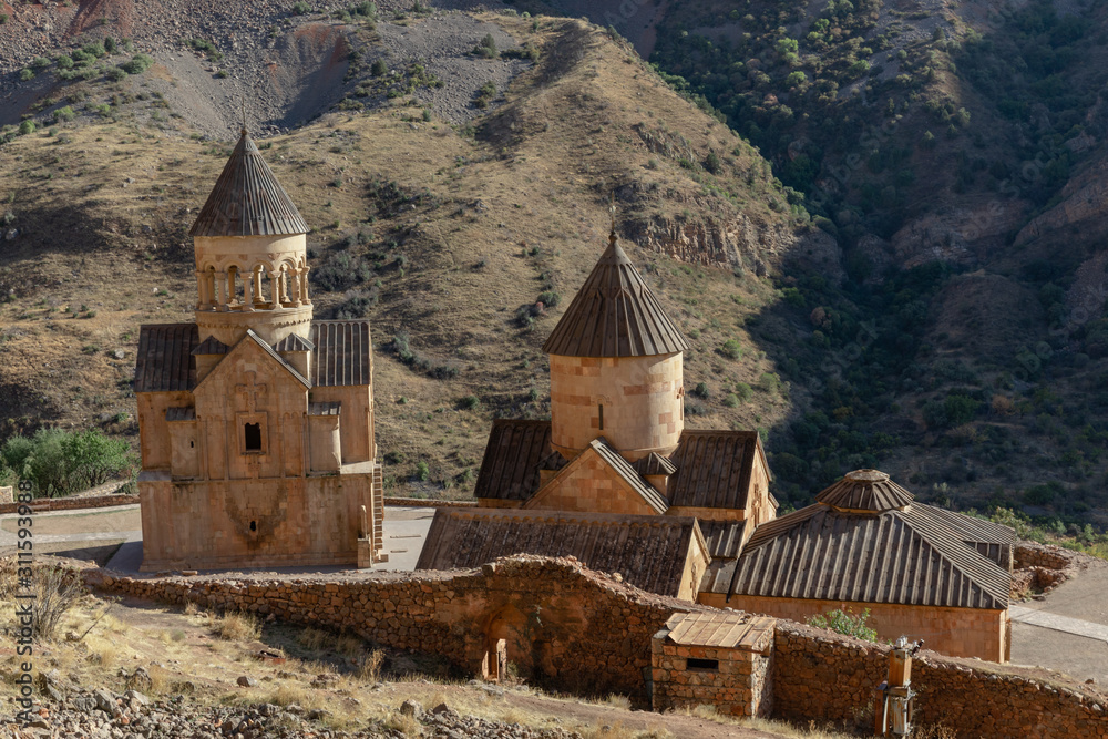 Noravank Monastary and dry rugged mountains in Armenia Stock Photo ...