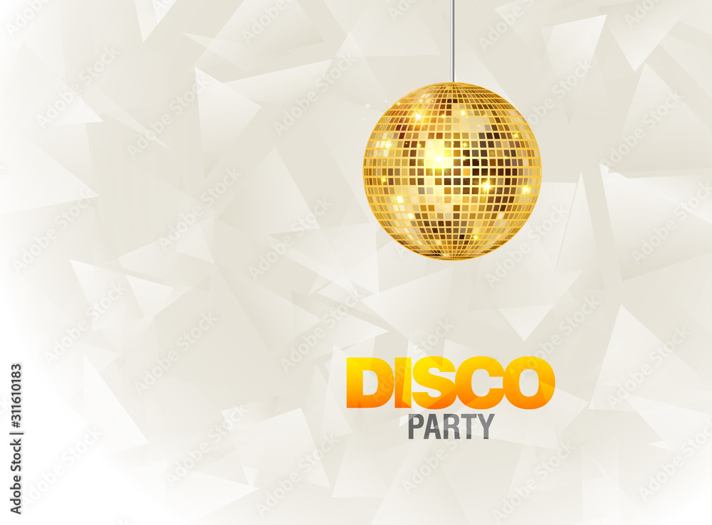 Disco dance party background flyer poster. Vector party template design ...