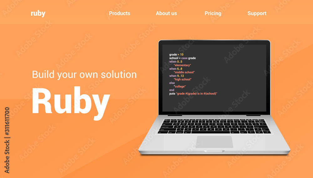 Ruby Programming Code Technology Banner Ruby Language Software Coding Development Website